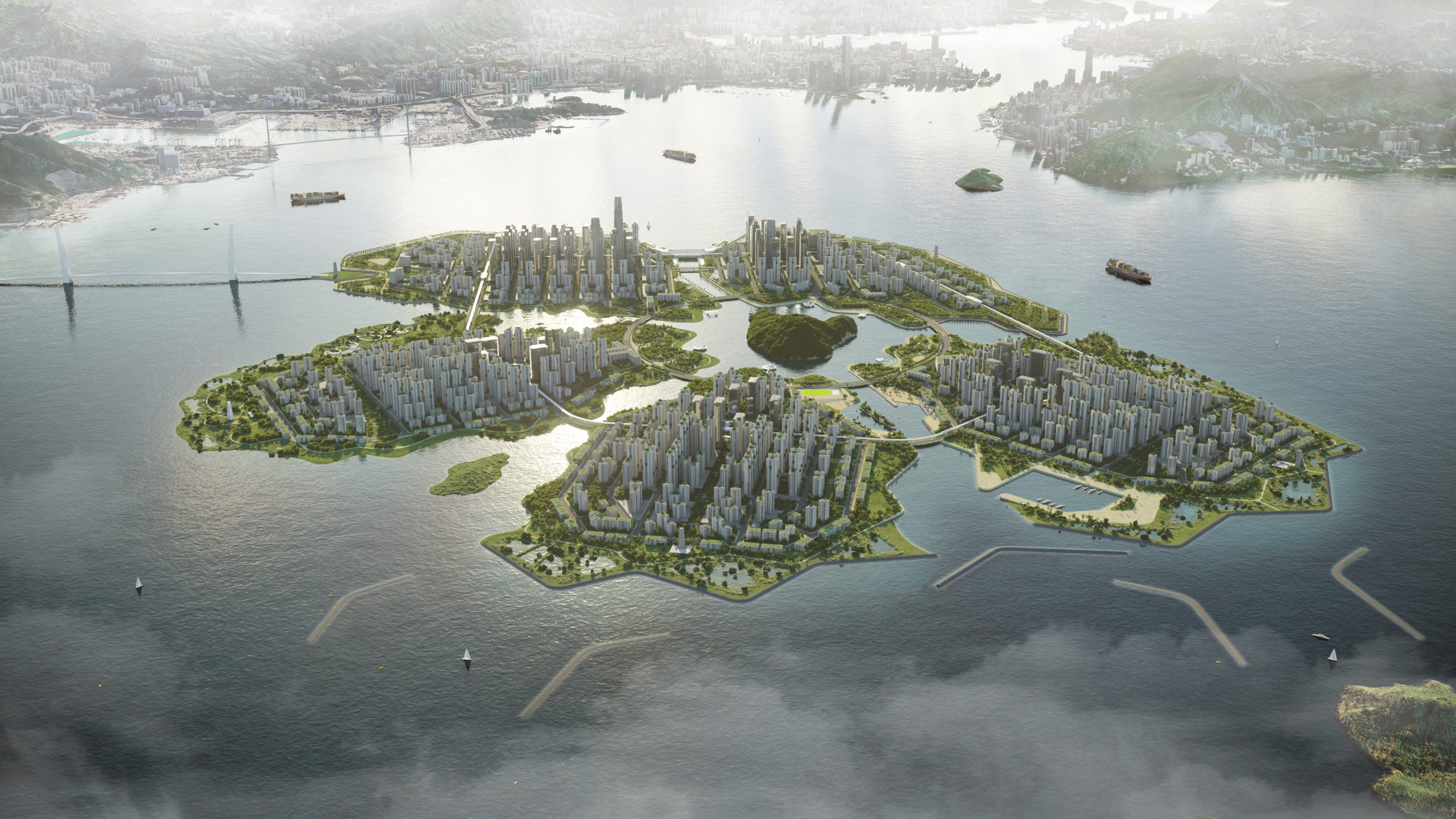 Artificial Islands In The Central Water - B+H Architects